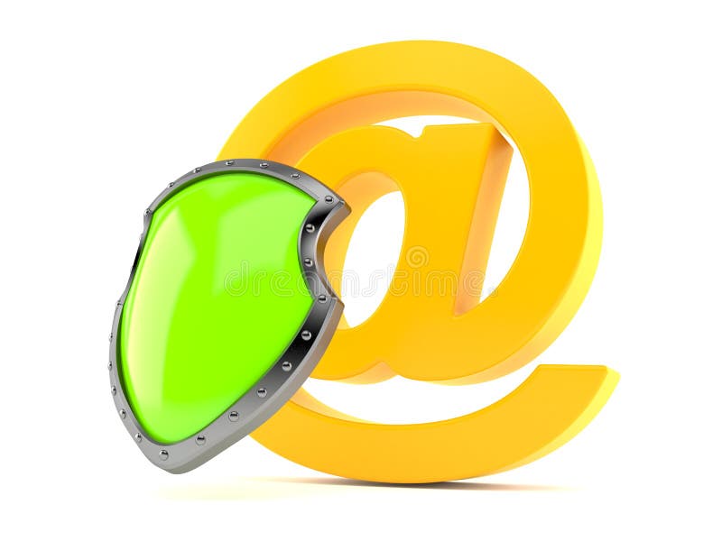 E-mail Symbol with Protective Shield Stock Illustration - Illustration ...