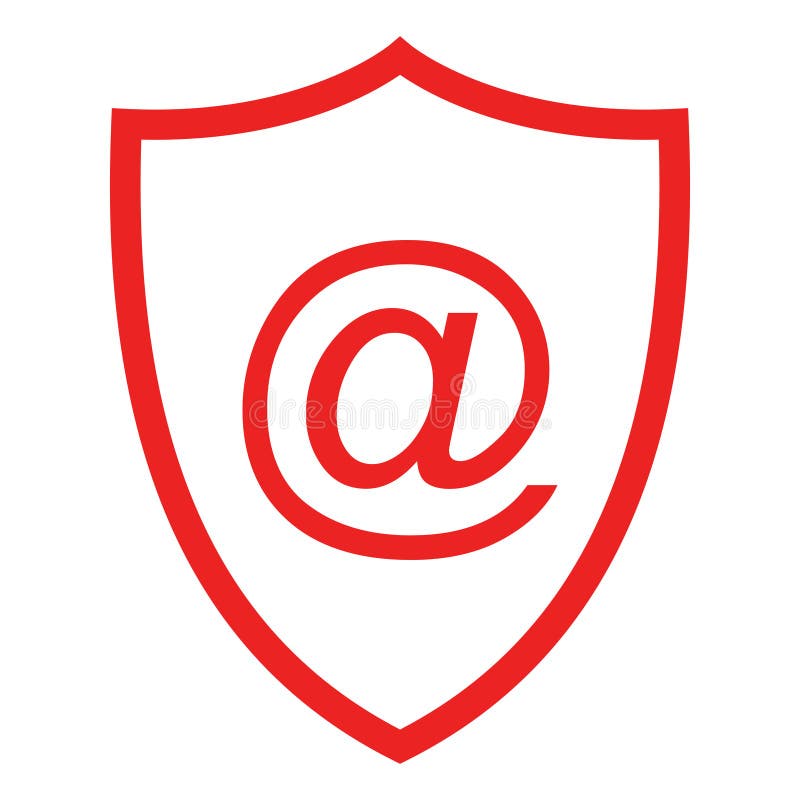 E-mail symbol and shield stock vector. Illustration of security - 161580166