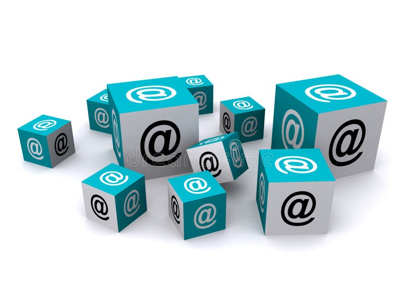 E-mail Symbolen Op Kubussen Stock Illustratie - Illustration of ...