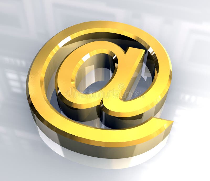 E-mail Symbool in (3d) Goud Stock Illustratie - Illustration of ...