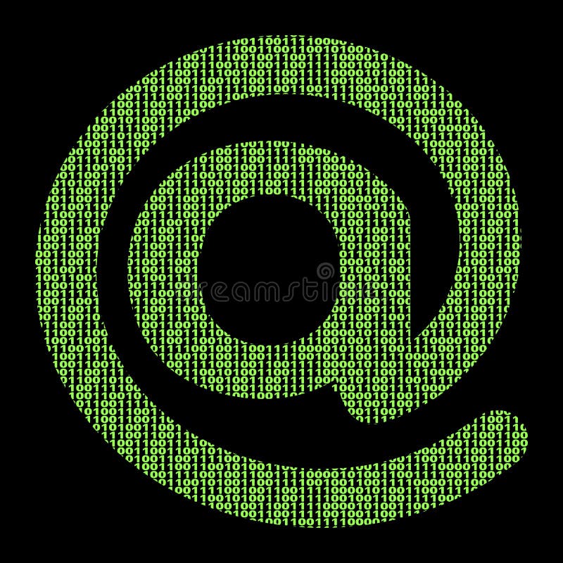 E-mail Symbool Met Binair Getal Stock Illustratie - Illustration of ...