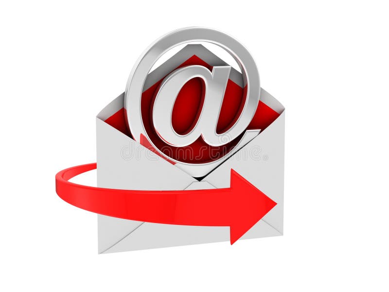 E-mail Teken stock illustratie. Illustration of rood - 24458188