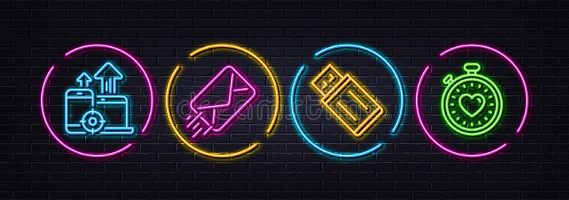 E-mail, Usb Flash and Seo Devices Minimal Line Icons. for Web ...