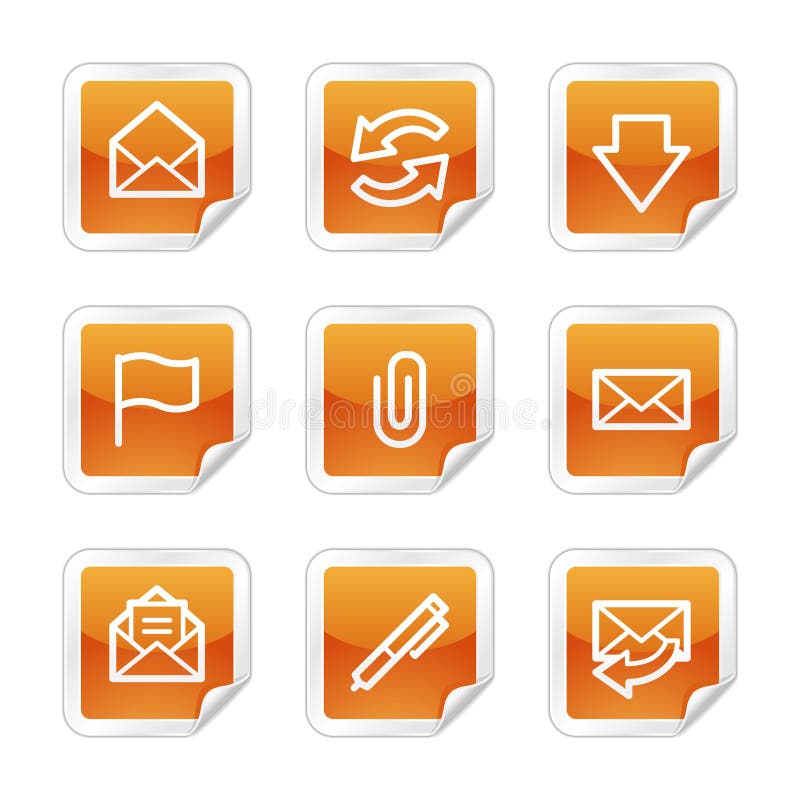 Email icon set. color stock vector. Illustration of address - 33800759