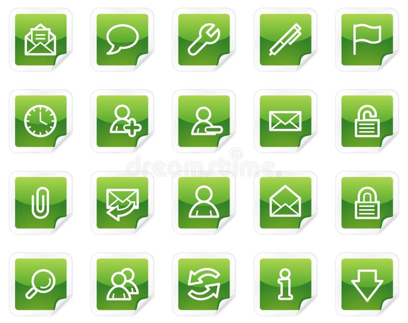 Web icons set no.3 - green stock illustration. Illustration of talk ...