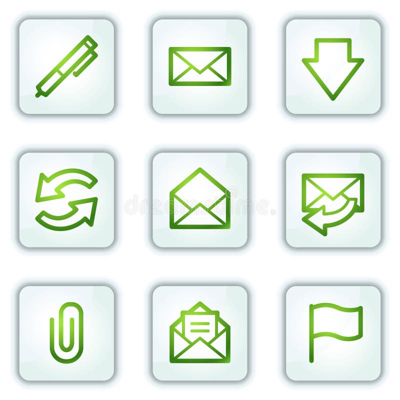 E-mail Web Icons, White Square Buttons Series Stock Vector ... E-mail Web Icons, White Square Buttons Series Stock Vector ...