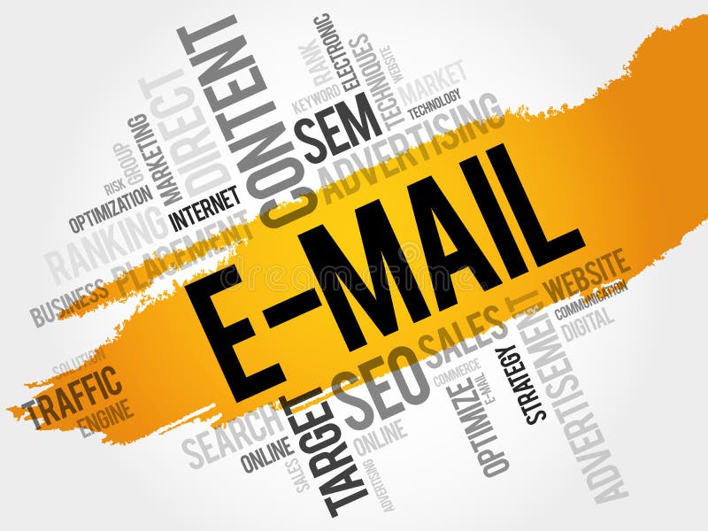 E-MAIL word cloud stock illustration. Illustration of mail - 202985664