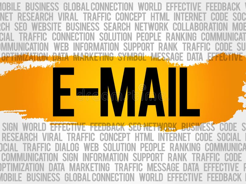 E-MAIL word cloud collage stock illustration. Illustration of internet ...