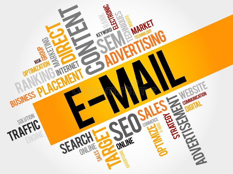 E-MAIL word cloud stock illustration. Illustration of internet - 200039185