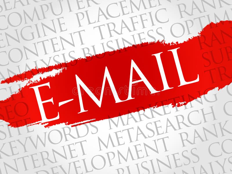 E-MAIL word cloud stock illustration. Illustration of isolated - 206314657
