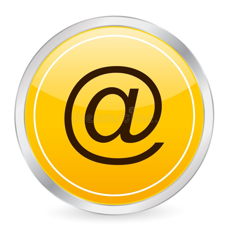 Mail yellow circle icon stock vector. Illustration of grey - 5273834
