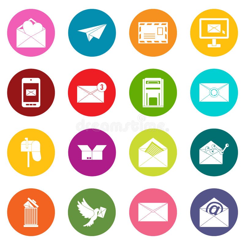 Pictogrammen Met Contactgegevens Moderne, Eenvoudige Symbolen Van E ...