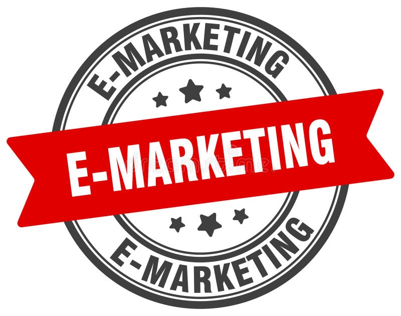 E-marketing Stamp. E-marketing Label on Transparent Background. Round ...