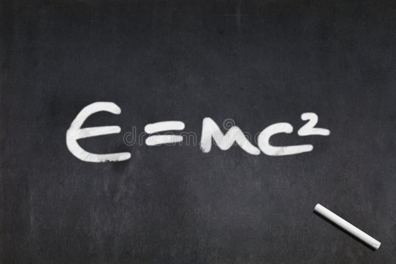 E Equal Mc2 Written on a Blackboard Stock Photo - Image of university ...