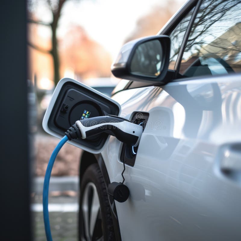 E-mobility, Charging EV Car Stock Illustration - Illustration of ...