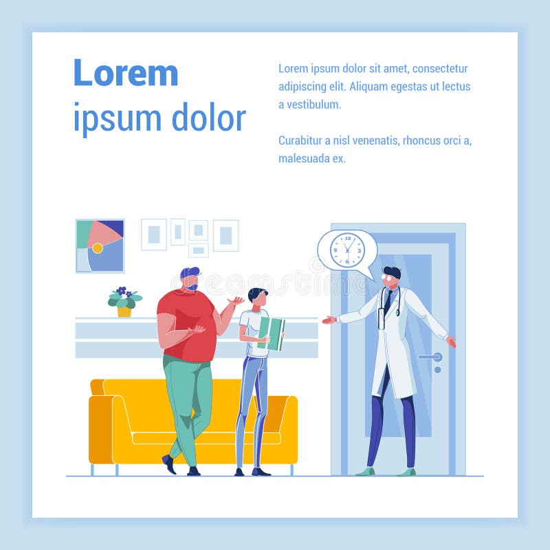 E' Ora Di Un Appuntamento Con Il Dottore In Clinica Illustrazione ... E' Ora Di Un Appuntamento Con Il Dottore In Clinica Illustrazione ...