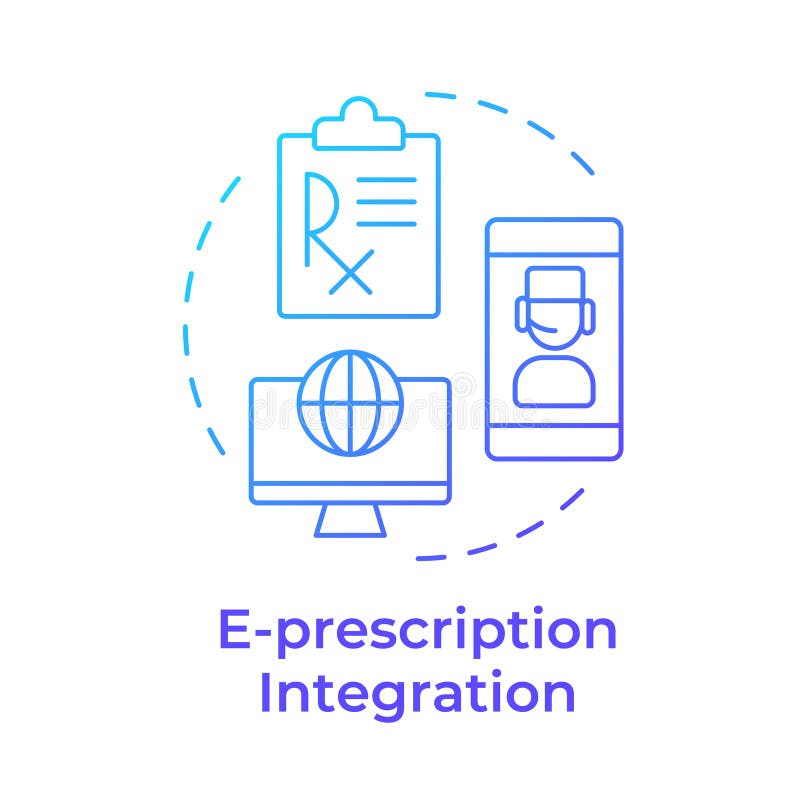 E-prescription Integration Blue Gradient Concept Icon Stock Vector ... E-prescription Integration Blue Gradient Concept Icon Stock Vector ...