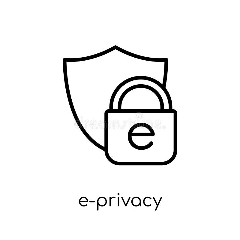E-privacy Icon. Trendy Modern Flat Linear Vector E-privacy Icon Stock ...