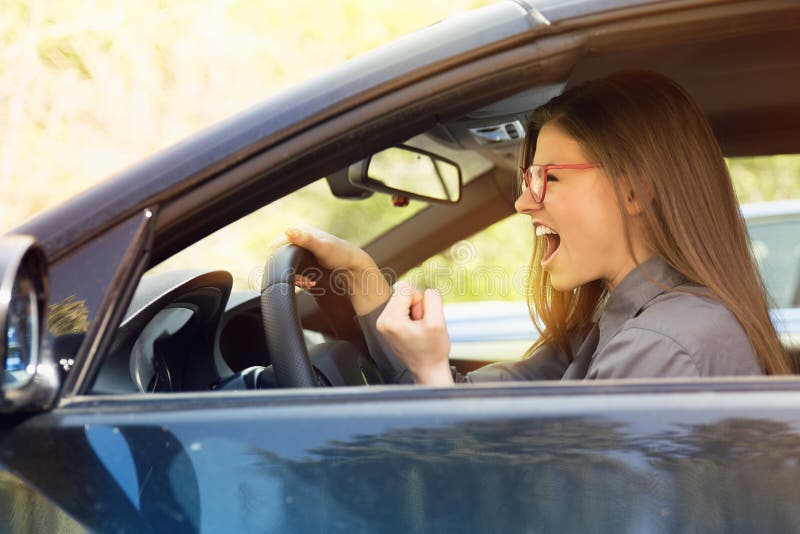 Side Profile of an Angry Driver. Stock Image - Image of accident ...