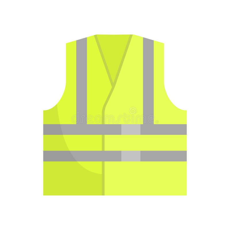 Yellow Reflective Safety Vest, Front View Vector Illustration 向量例证 - 插画 ...