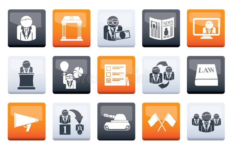 Ikonen Der Politik, Der Wahl Und Der Politischen Party Vektor Abbildung ...