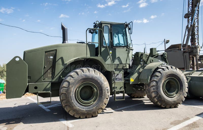 Military Wheel Dozer Presented at Latrun Armored Corps Museum 库存照片 - 图片 ...