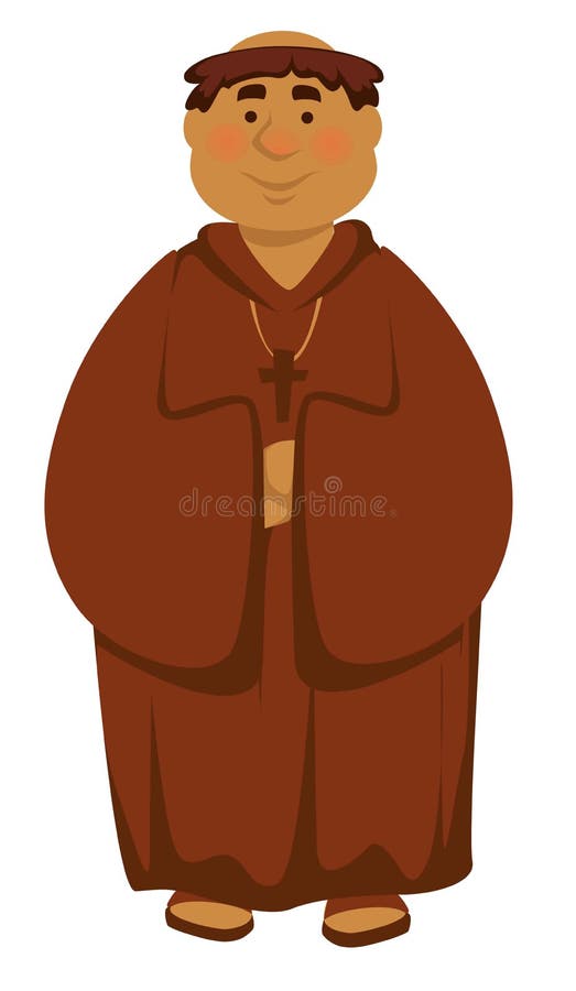 Priest or Clergyman Church Servant Deacon Isolated Medieval Character ...