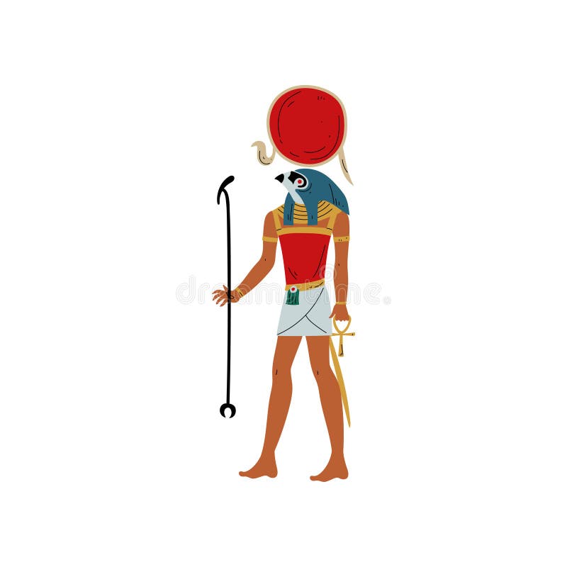 Ra, God of Sun, Symbol of Ancient Egyptian Culture Vector Illustration ...