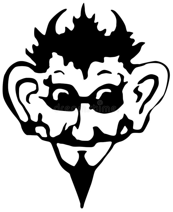 Devil Face Stencil ilustração do vetor. Ilustração de face - 145447136