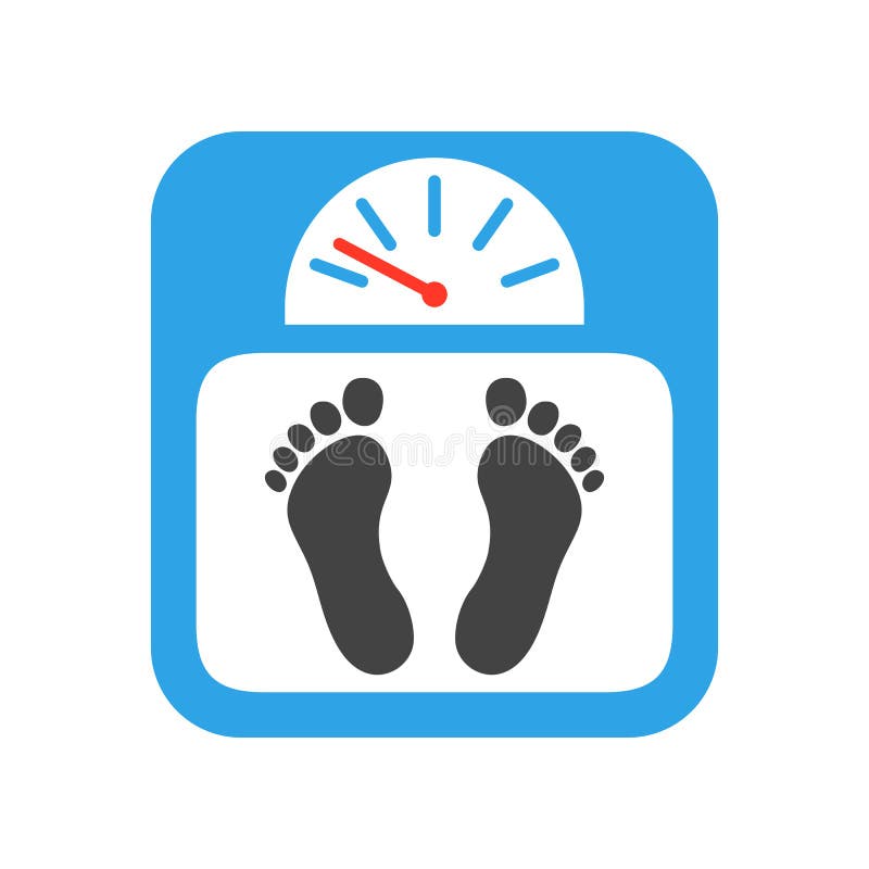 Escalas Para Pesar Con El Icono De La Caja, Estilo Plano Stock de ...