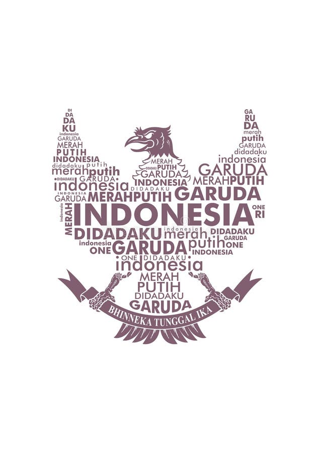 Garuda Indonesia Merah Putih Typography Illustration Vector Design ...