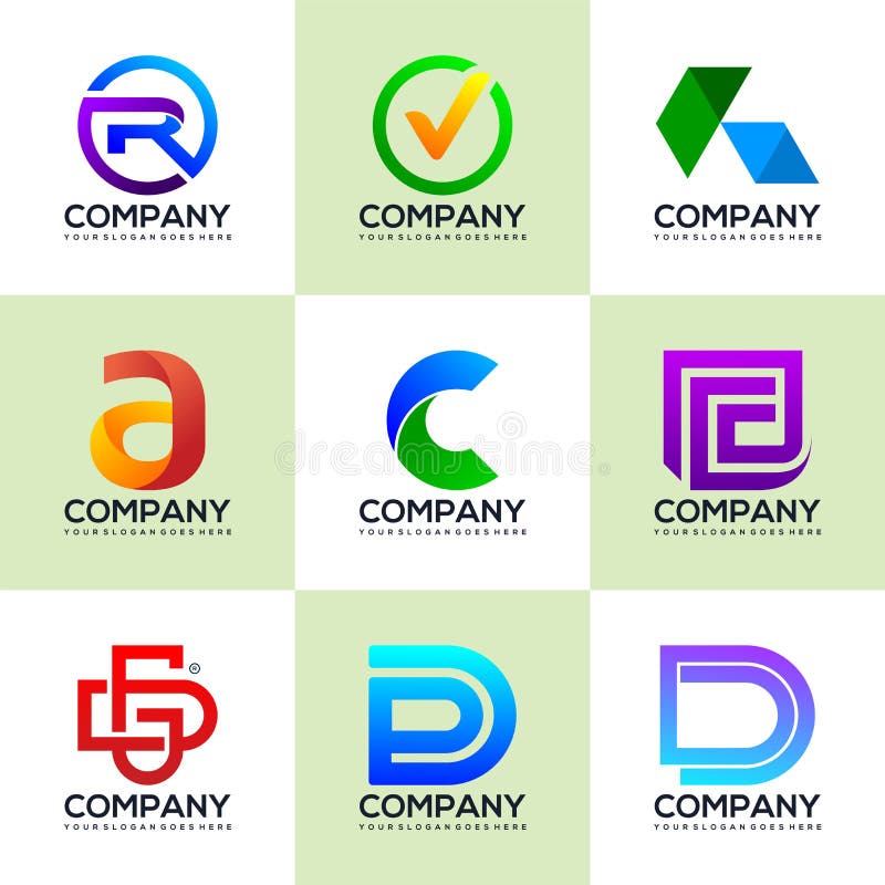 Set of Logos for Industrial and Financial Business Logos 向量例证 - 插画 包括有 ...