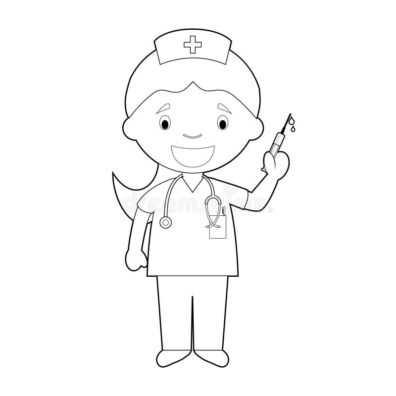Outline Of Nurses Scrub Shirt Sketch Coloring Page