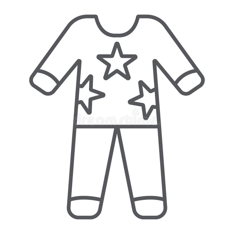 Pajamas Thin Line Icon, Clothes And Nightwear, Pyjama Sign, Vector ...