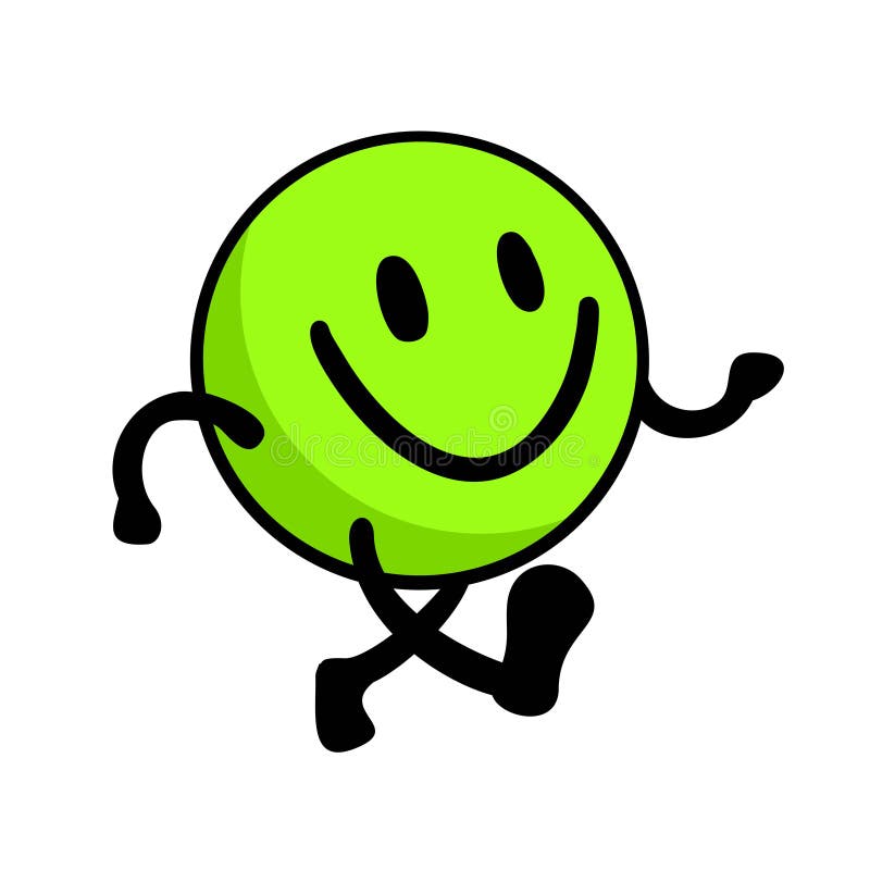 Design of Smily Face Walking Illustrazione Vettoriale - Illustrazione ...