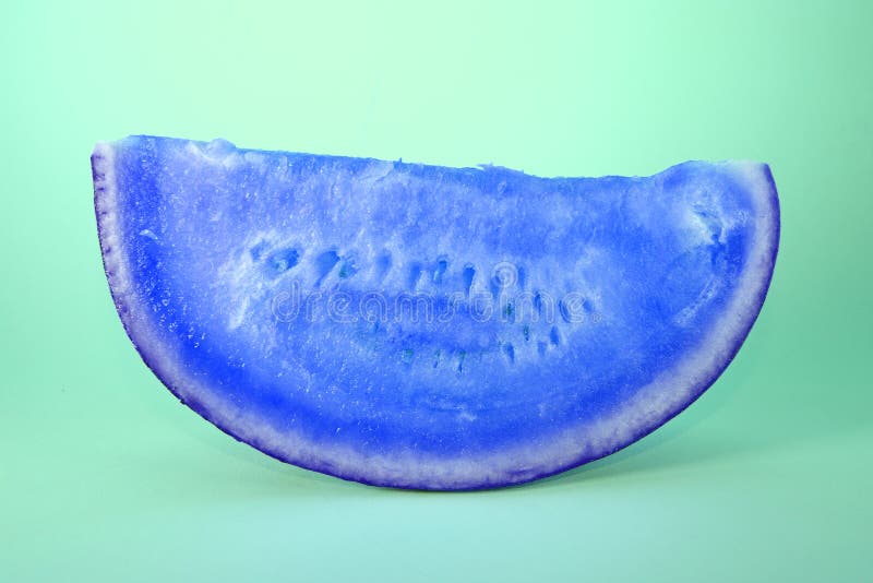 Blue Colored Watermelon on Green Isolated Background Water Melon Melone ...