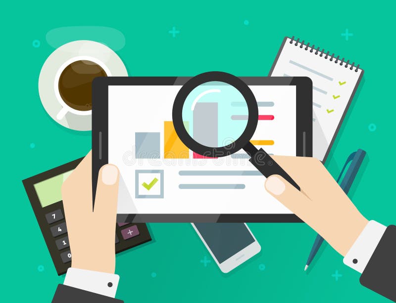 Vector Del Icono De La Investigación De Las Estadísticas, Datos Planos ...