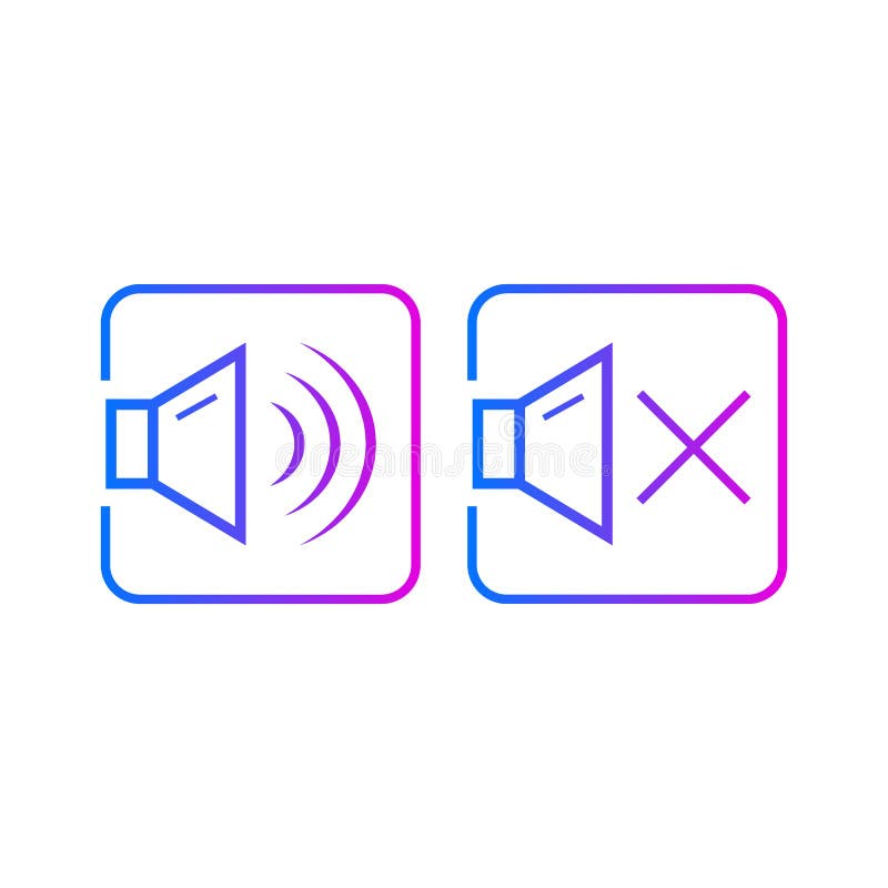 Turn on and turn off sound vektor abbildung. Illustration von ikonen ...