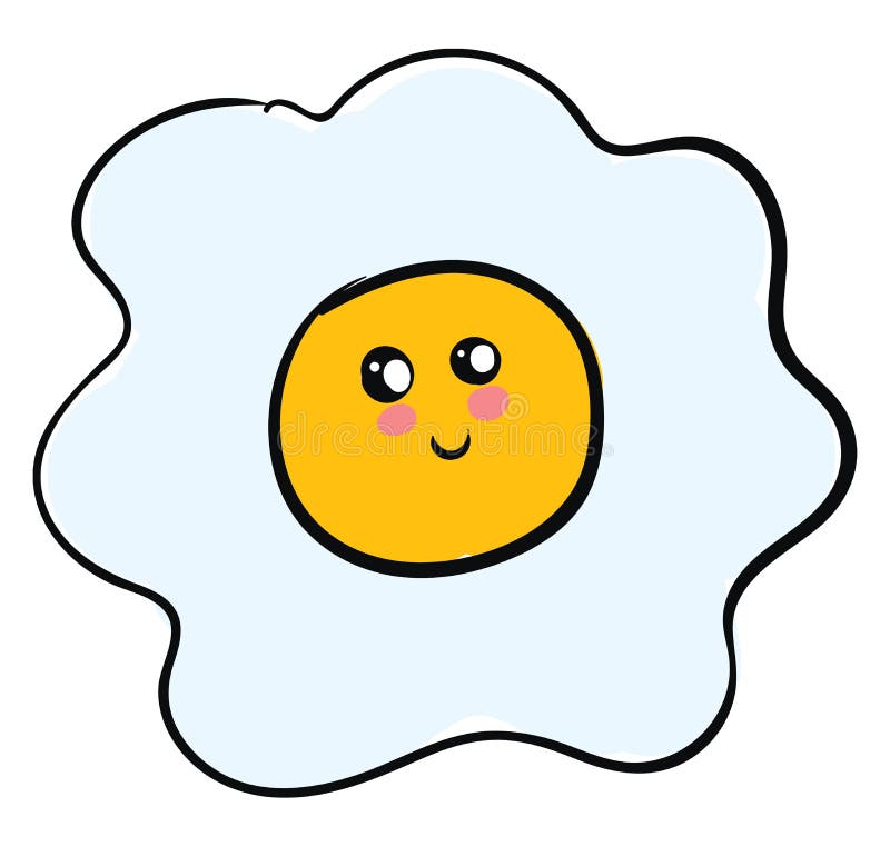 A Cute Egg Yolk Vector or Color Illustration Illustrazione Vettoriale ...