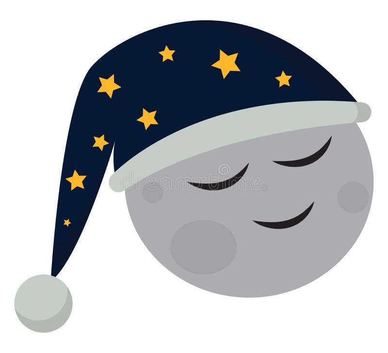 Sleeping Moon, Vector or Color Illustration Illustrazione Vettoriale ...