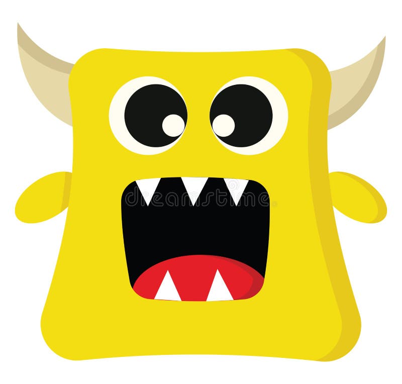 A Happy Yellow Monster, or Color Illustration Illustrazione di Stock ...