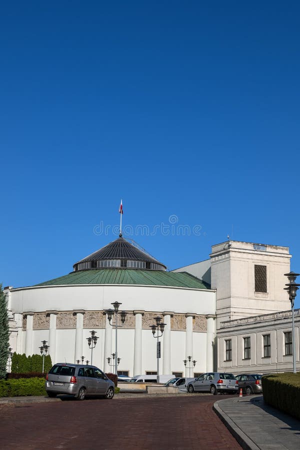 Sejm Polish Parliament Building in Warsaw Redaktionelles Stockbild ...