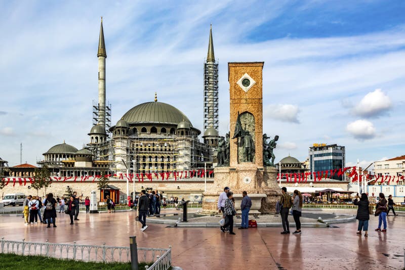 View from Taksim Square, Istanbul`s Most Famous Tourist Square with ...