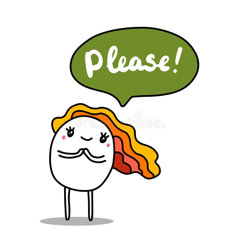 Please Hand Drawn Vector Illustration in Cartoon Comic Style Tender ...