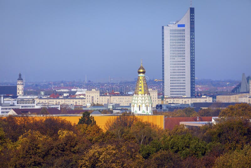 Panorama of Leipzig stockfoto. Bild von reise, sonnenuntergang - 147347718