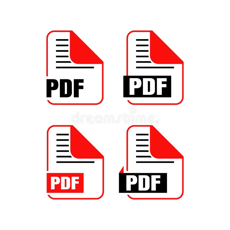 Semplice Download Flat Pdf Icona Del File Immagine Vettoriale ...