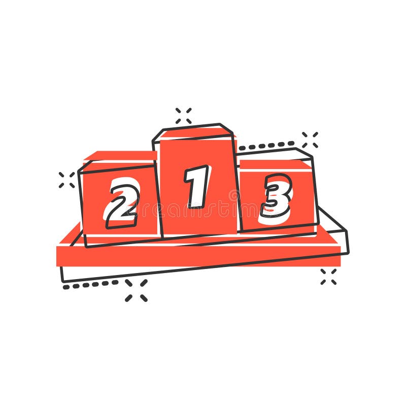 Icona Del Podio Dei Vincitori Nello Stile Piano Illustrazione Del ...