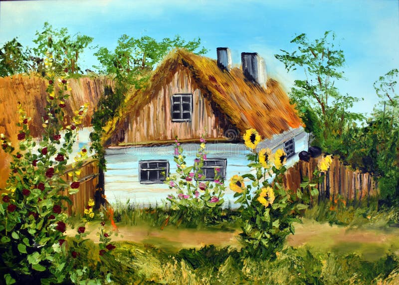 La Maison De Campagne Faite Main D'été De Dessin Illustration de ...