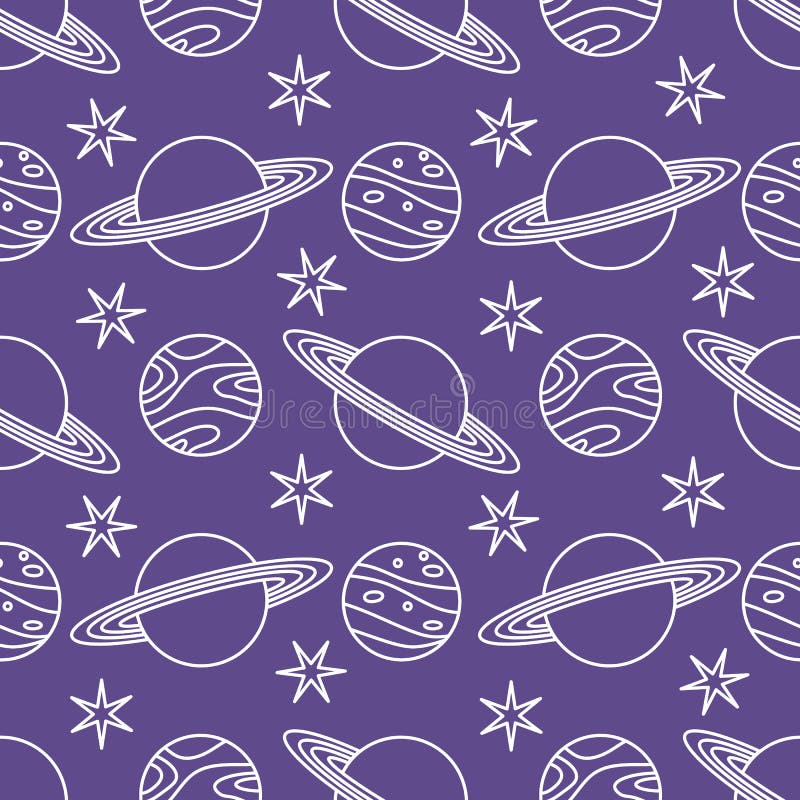 Space Vector Seamless Pattern Astronomy Science Иллюстрация вектора ...