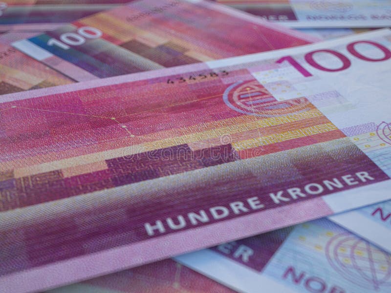 Norwegische Krone Norwegisches Geld Abschlussfoto Oslo NOK Stockfoto ...